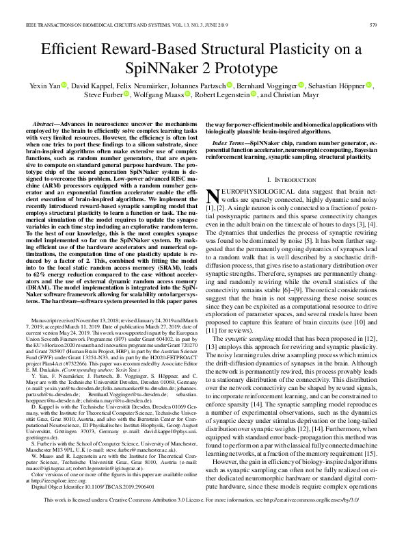 (PDF) Efficient Reward-Based Structural Plasticity on a SpiNNaker 2 ...