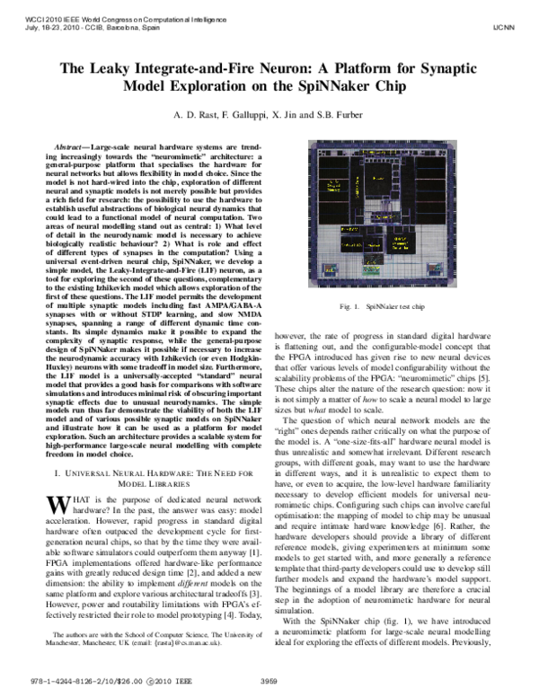 (PDF) The Leaky Integrate-and-Fire neuron: A platform for synaptic model exploration on the ...