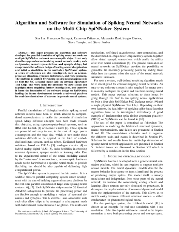 Pdf Algorithm And Software For Simulation Of Spiking Neural Networks
