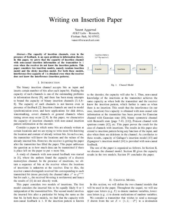 (PDF) Writing on insertion paper | Vaneet Aggarwal - Academia.edu