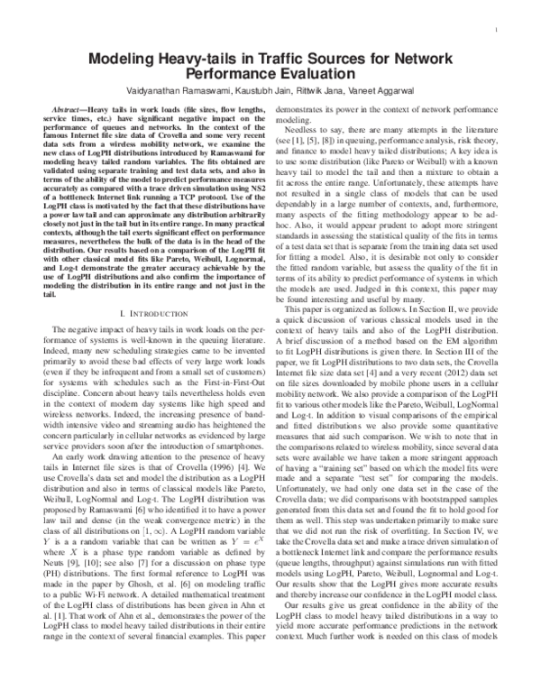 (PDF) Modeling Heavy Tails in Traffic Sources for Network Performance ...