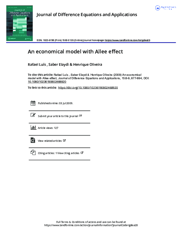 (PDF) An economical model with Allee effect