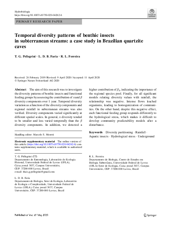 (PDF) Temporal diversity patterns of benthic insects in subterranean streams: a case study in ...