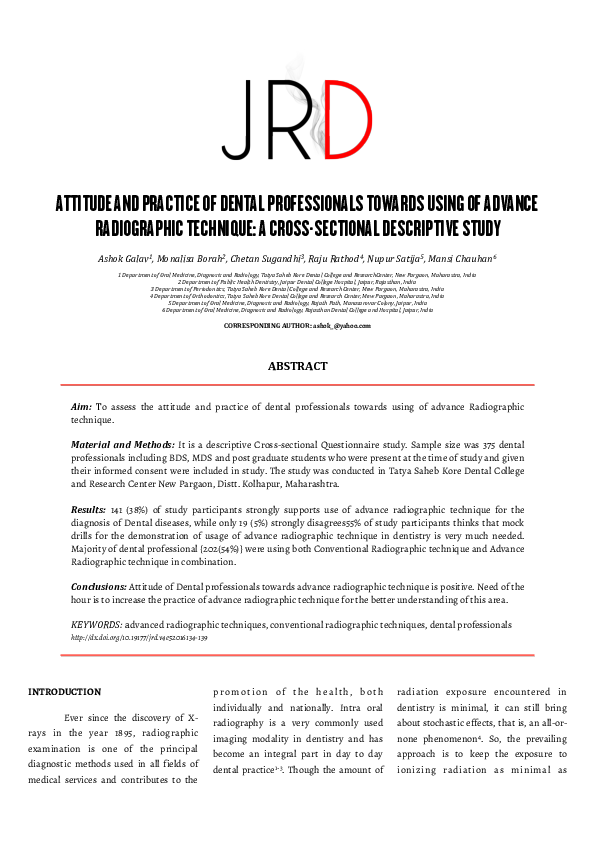 (PDF) Attitude and practice of dental professionals towards using of ...