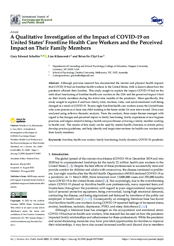 (PDF) A Qualitative Investigation of the Impact of COVID-19 on United ...