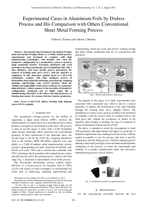 (PDF) Experimental Cases in Aluminium Foils by Dieless Process and His ...