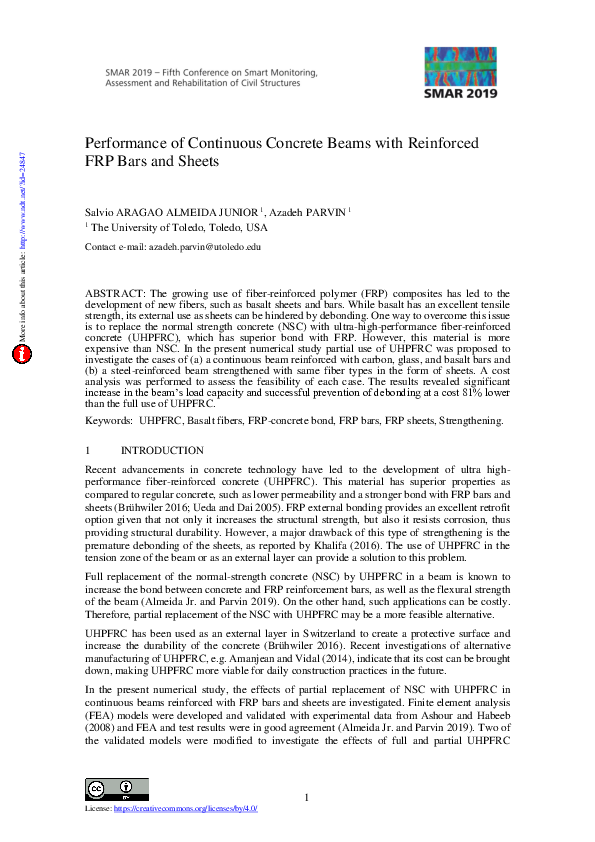 (PDF) Performance of Continuous Concrete Beams with Reinforced FRP Bars ...