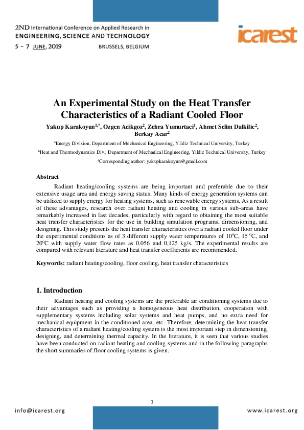 (PDF) An Experimental Study on the Heat Transfer Characteristics of a ...