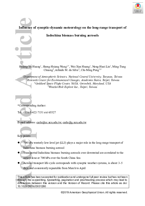 (PDF) Influence of Synoptic‐Dynamic Meteorology on the Long‐Range Transport of Indochina Biomass ...