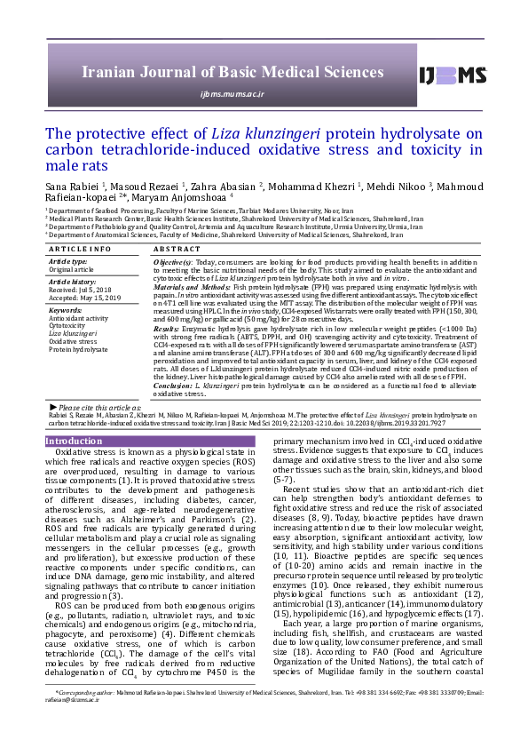 (PDF) Protective Effect of Hesperidin (HDN) on Carbon Tetrachloride ...