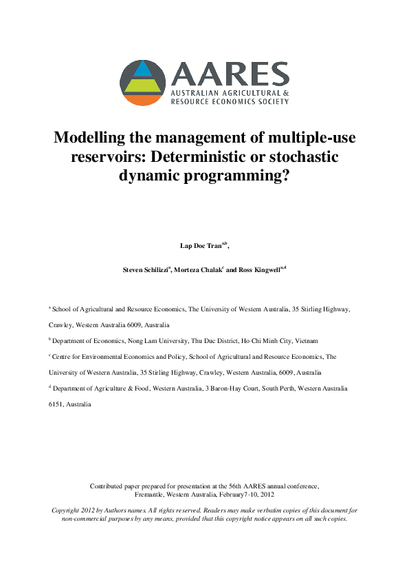 Pdf Stochastic Vs Deterministic Models For Reservoir Management