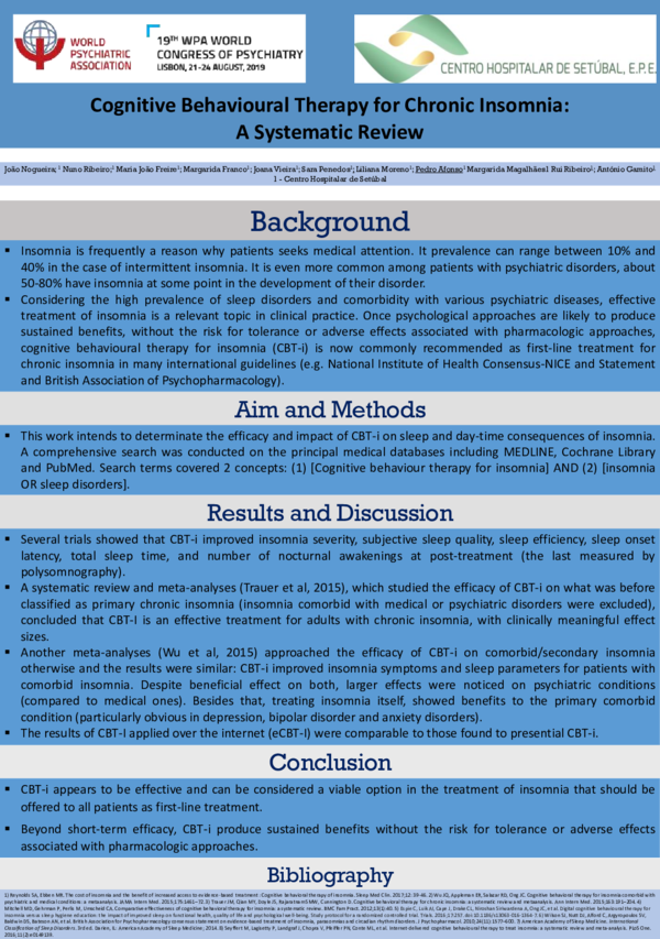 (PDF) Effectiveness of Cognitive Behavioral Therapy for Insomnia: a Systematic Review