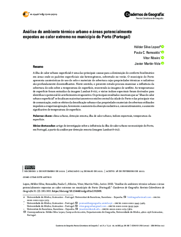 (PDF) Análise do ambiente térmico urbano e áreas potencialmente ...