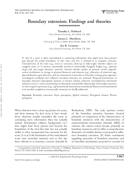 (PDF) Boundary extension: Findings and theories | Jon Courtney ...