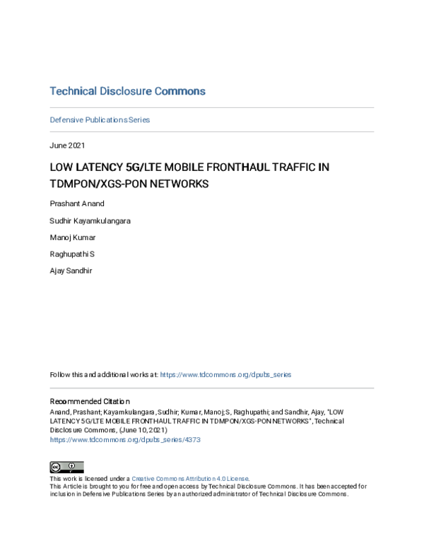 (PDF) Low Latency 5G/LTE Mobile Fronthaul Traffic in Tdmpon/XGS-Pon Networks