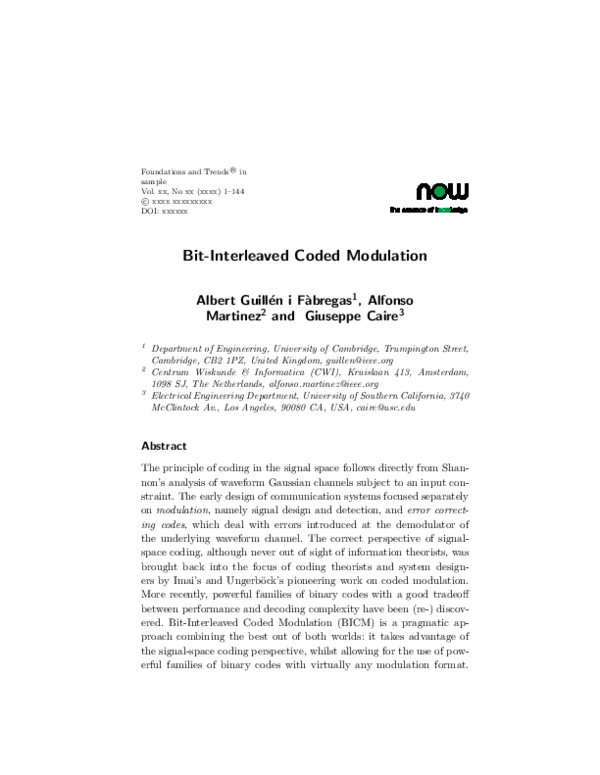 (PDF) Bit-Interleaved Coded Modulation