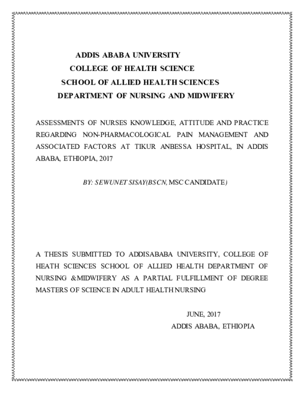 (PDF) Assessments of Nurses Knowledge, Attitude and Practice Regarding Non-Pharmacological Pain ...