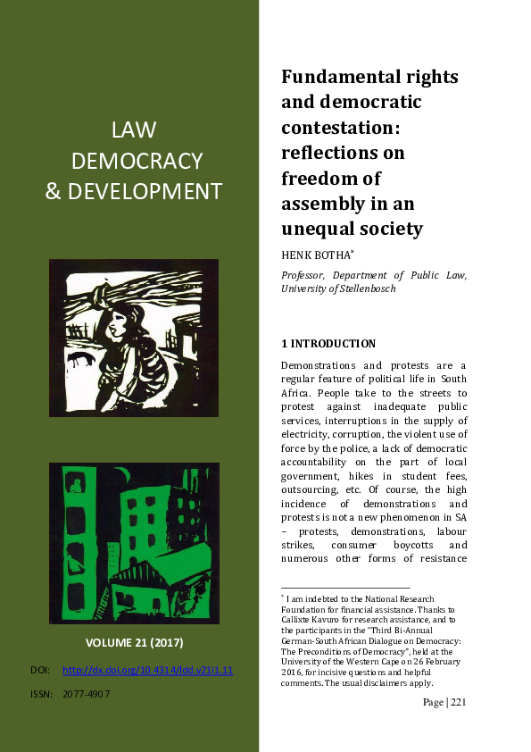 (PDF) Fundamental rights and democratic contestation: reflections on ...