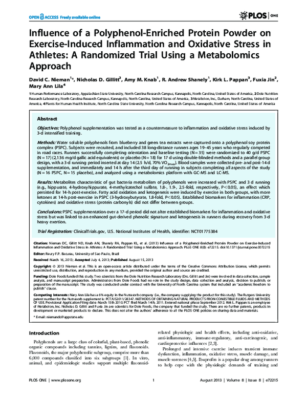 (PDF) Influence of a Polyphenol-Enriched Protein Powder on Exercise ...