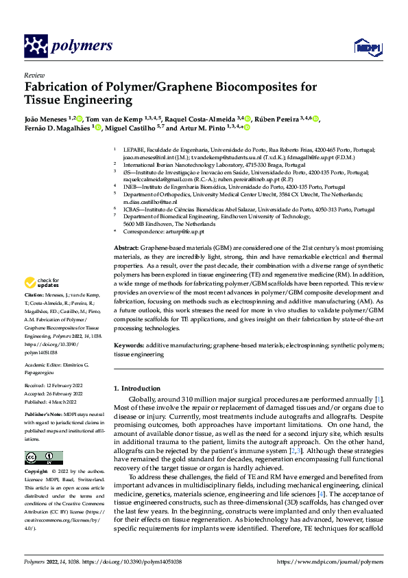(PDF) Fabrication of Polymer/Graphene Biocomposites for Tissue Engineering