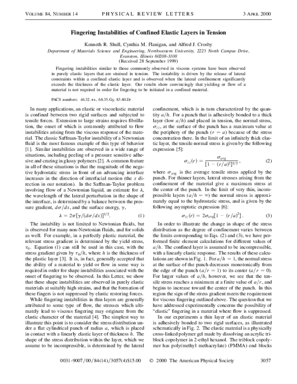 (PDF) Fingering Instabilities of Confined Elastic Layers in Tension ...