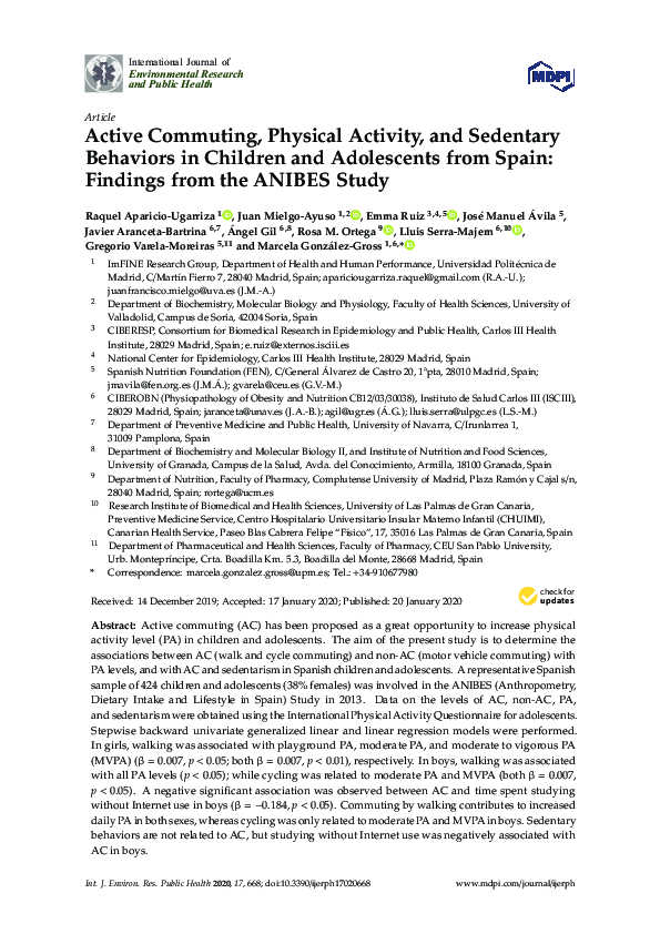 (PDF) Active Commuting, Physical Activity, and Sedentary Behaviors in ...