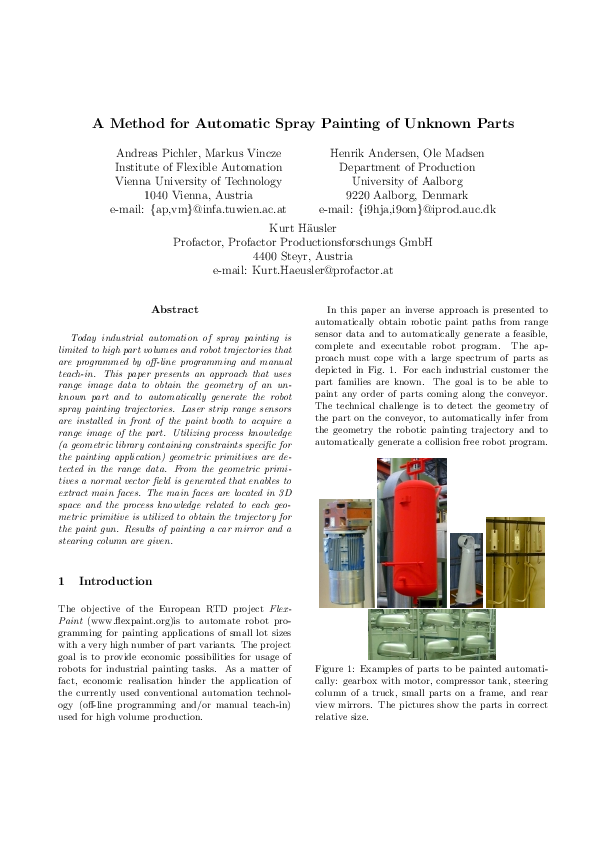 (PDF) A method for automatic spray painting of unknown parts