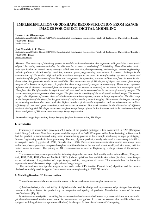 (PDF) Implementation of 3D shape reconstruction from range images for ...