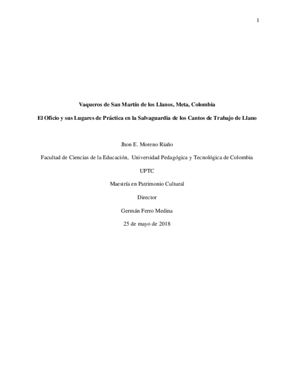 (PDF) Vaqueros de San Martín de los Llanos, Meta, Colombia : el oficio ...