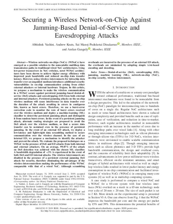 (PDF) Securing a Wireless Network-on-Chip Against Jamming-Based Denial ...