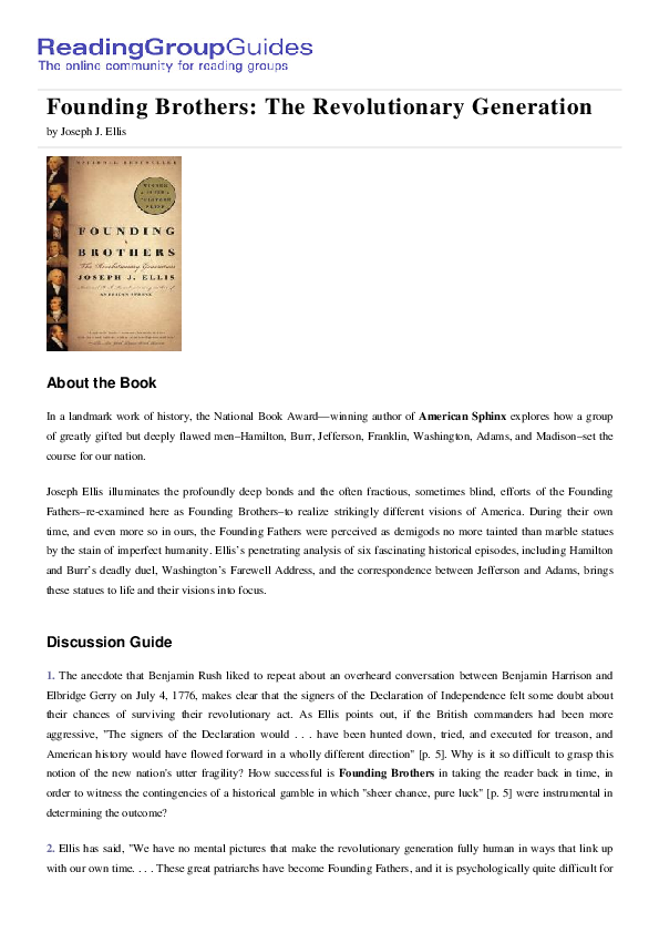 (PDF) Founding Brothers: The Revolutionary Generation