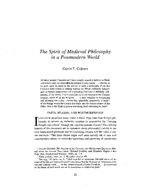 (PDF) Medieval Truth and Postmodern Beliefs