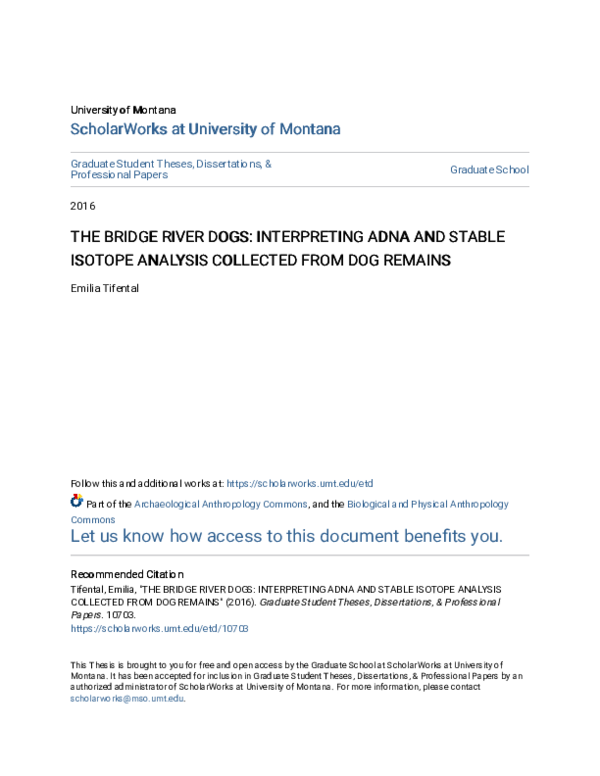 (PDF) The Bridge River Dogs: Interpreting Adna and Stable Isotope ...