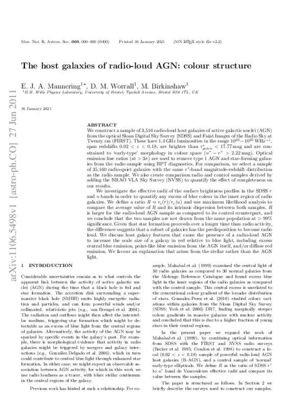 (PDF) The host galaxies of radio-loud active galactic nuclei: colour ...