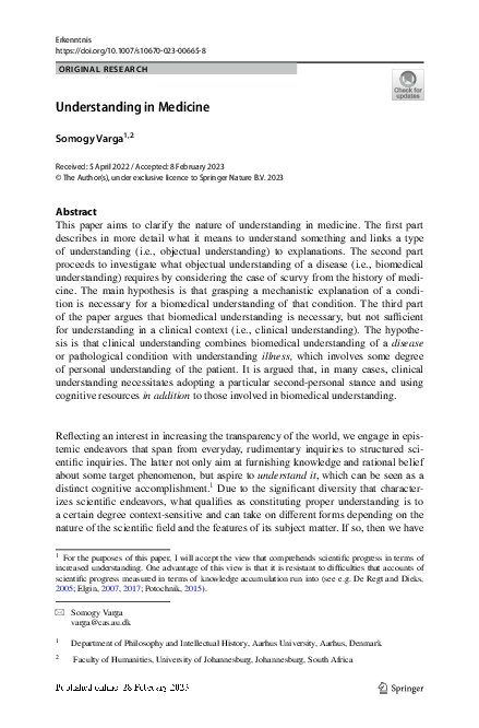 (PDF) Understanding in Medicine