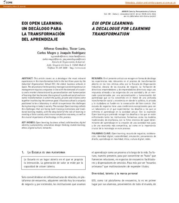 (PDF) EOI Open Learning: un decálogo para la transformación del aprendizaje