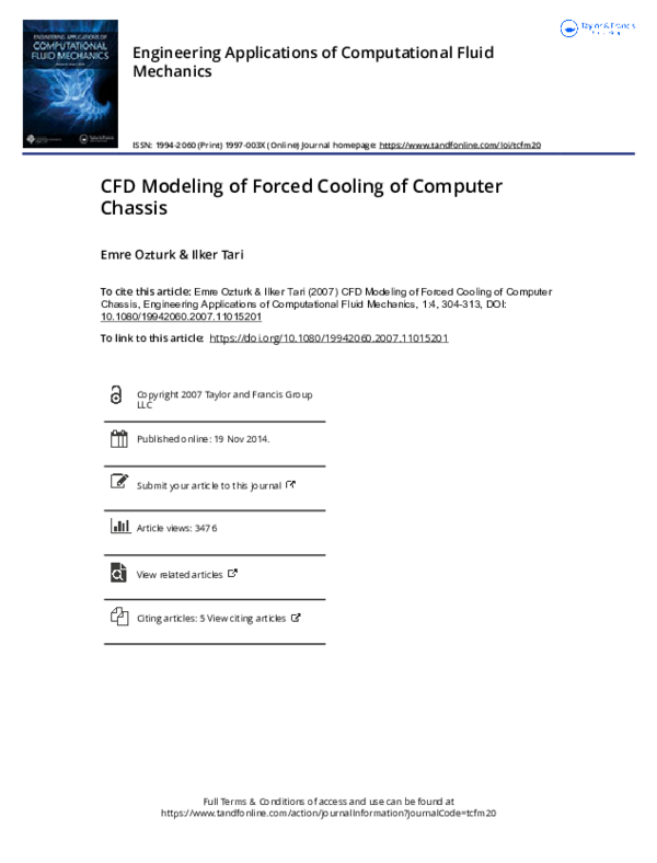 (PDF) CFD Modeling of Forced Cooling of Computer Chassis