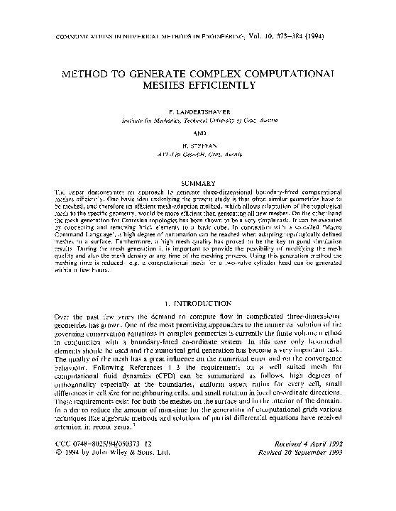 Pdf Method To Generate Complex Computational Meshes Efficiently