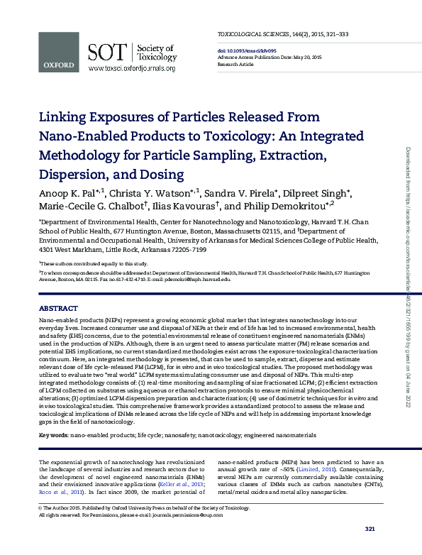 (PDF) Linking Exposures of Particles Released From Nano-Enabled ...