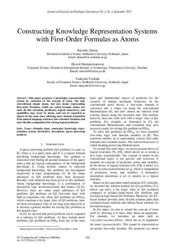 (PDF) Constructing Knowledge Representation Systems with First-Order Formulas as Atoms | Kiyoshi ...