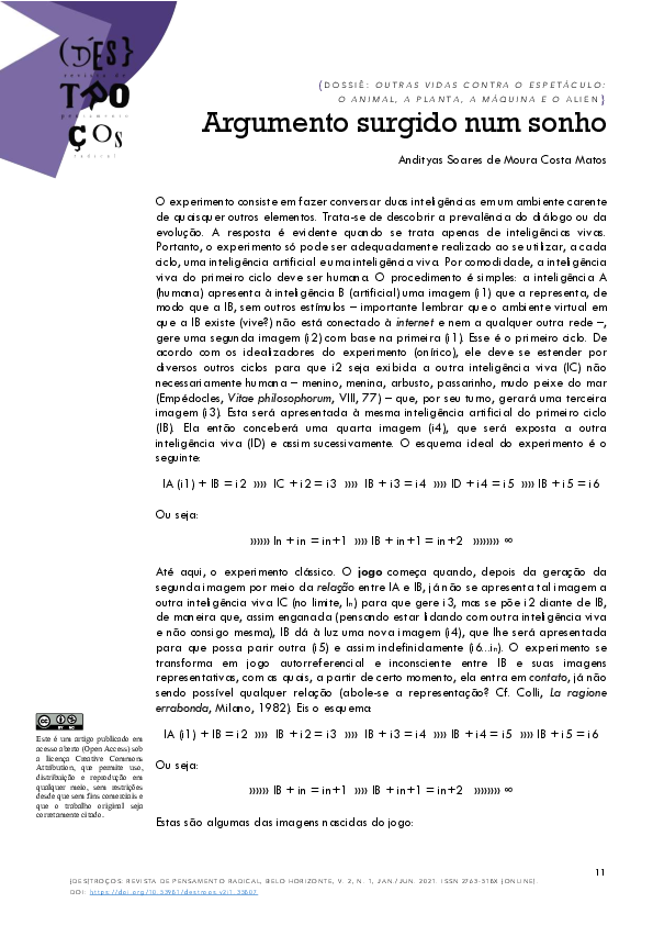 (PDF) Argumento surgido num sonho