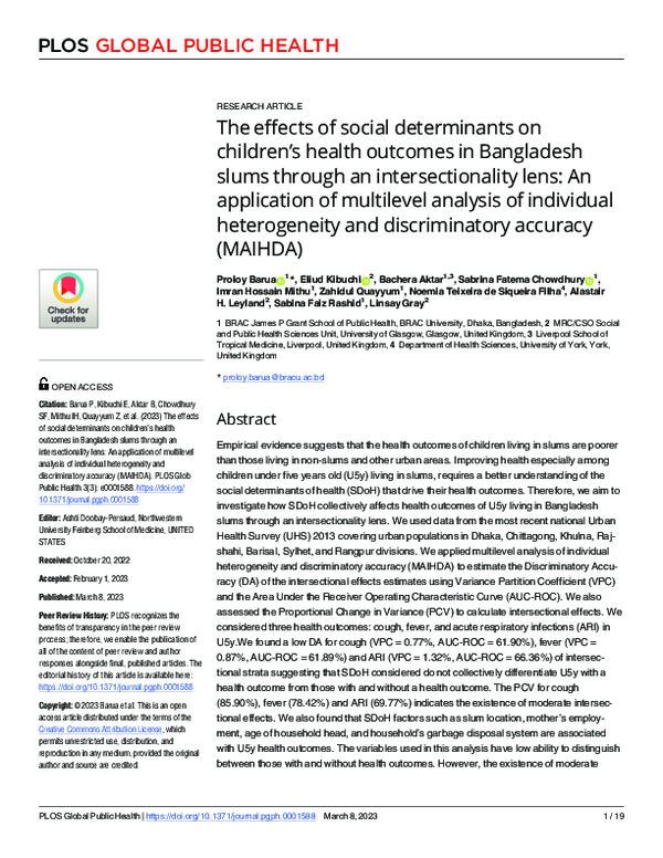 (PDF) The effects of social determinants on children’s health outcomes ...