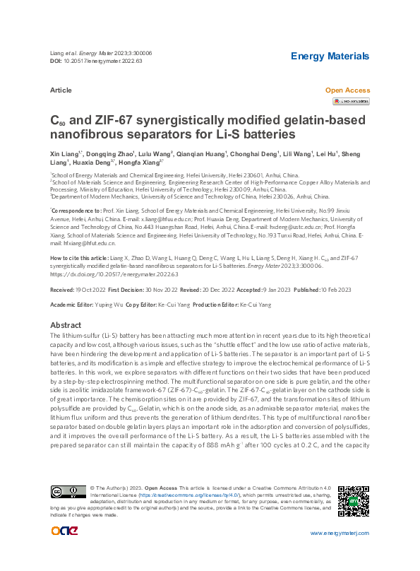 (PDF) C60 and ZIF-67 synergistically modified gelatin-based nanofibrous ...