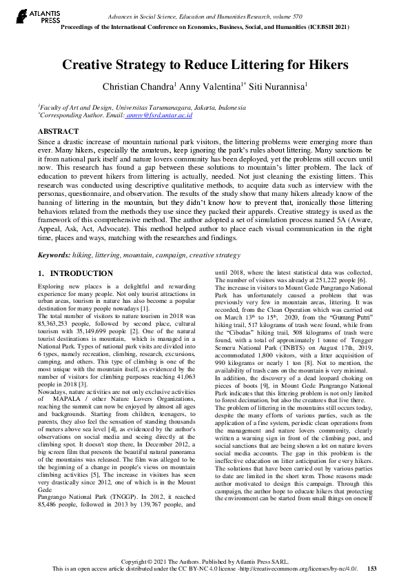 (PDF) Creative Strategies for Educating Hikers to Prevent Littering