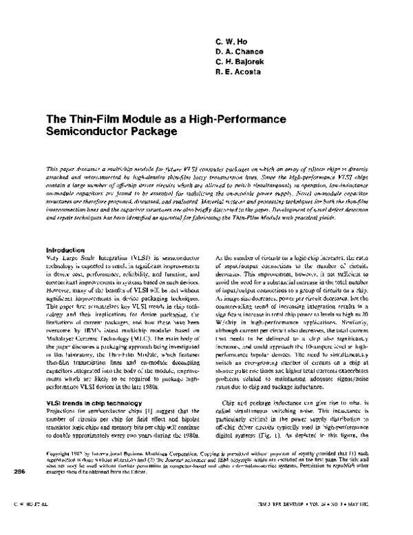 The Thin-Film Module as a High-Performance Semiconductor Package