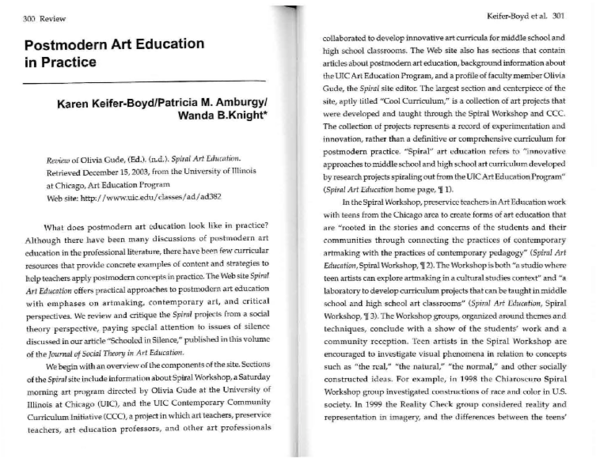 (PDF) Postmodern Art Education in Practice
