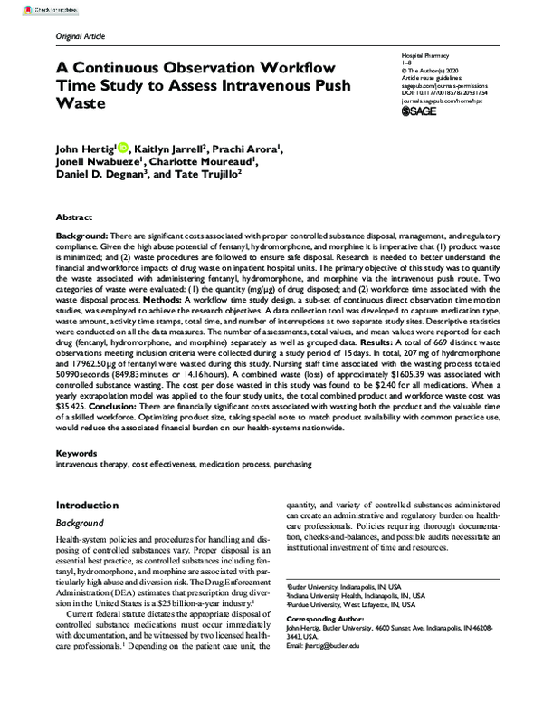 (PDF) A Continuous Observation Workflow Time Study to Assess ...