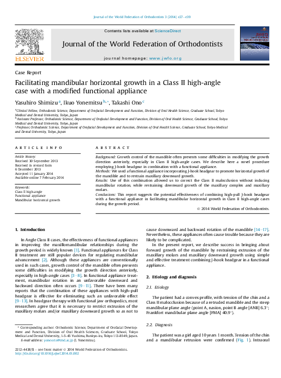 (PDF) Facilitating mandibular horizontal growth in a Class II high ...