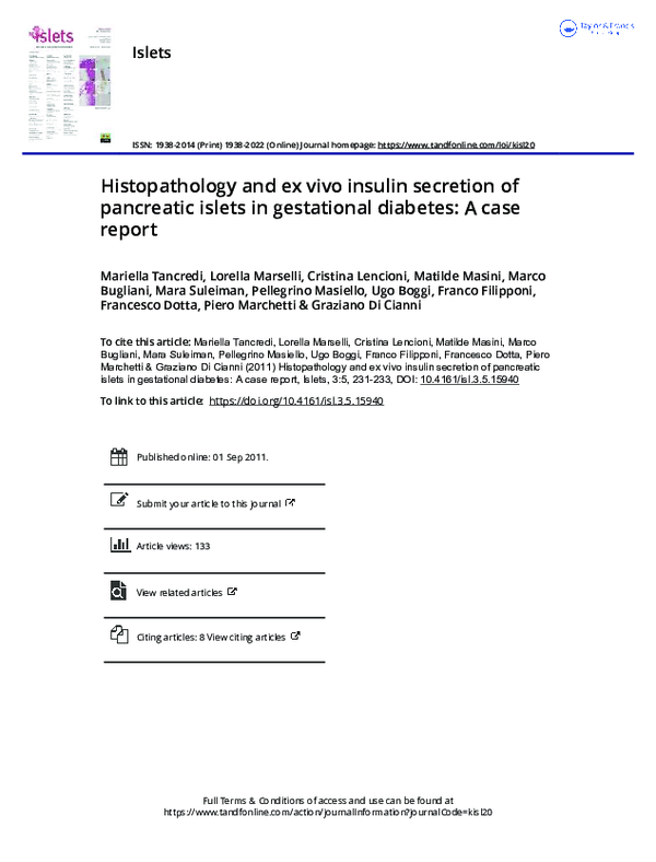 (PDF) Histopathology and ex vivo insulin secretion of pancreatic islets ...