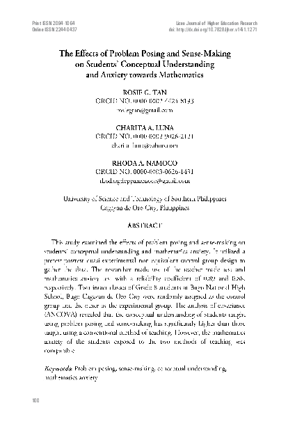 (PDF) The Effects of Problem Posing and Sense-Making on Students ...